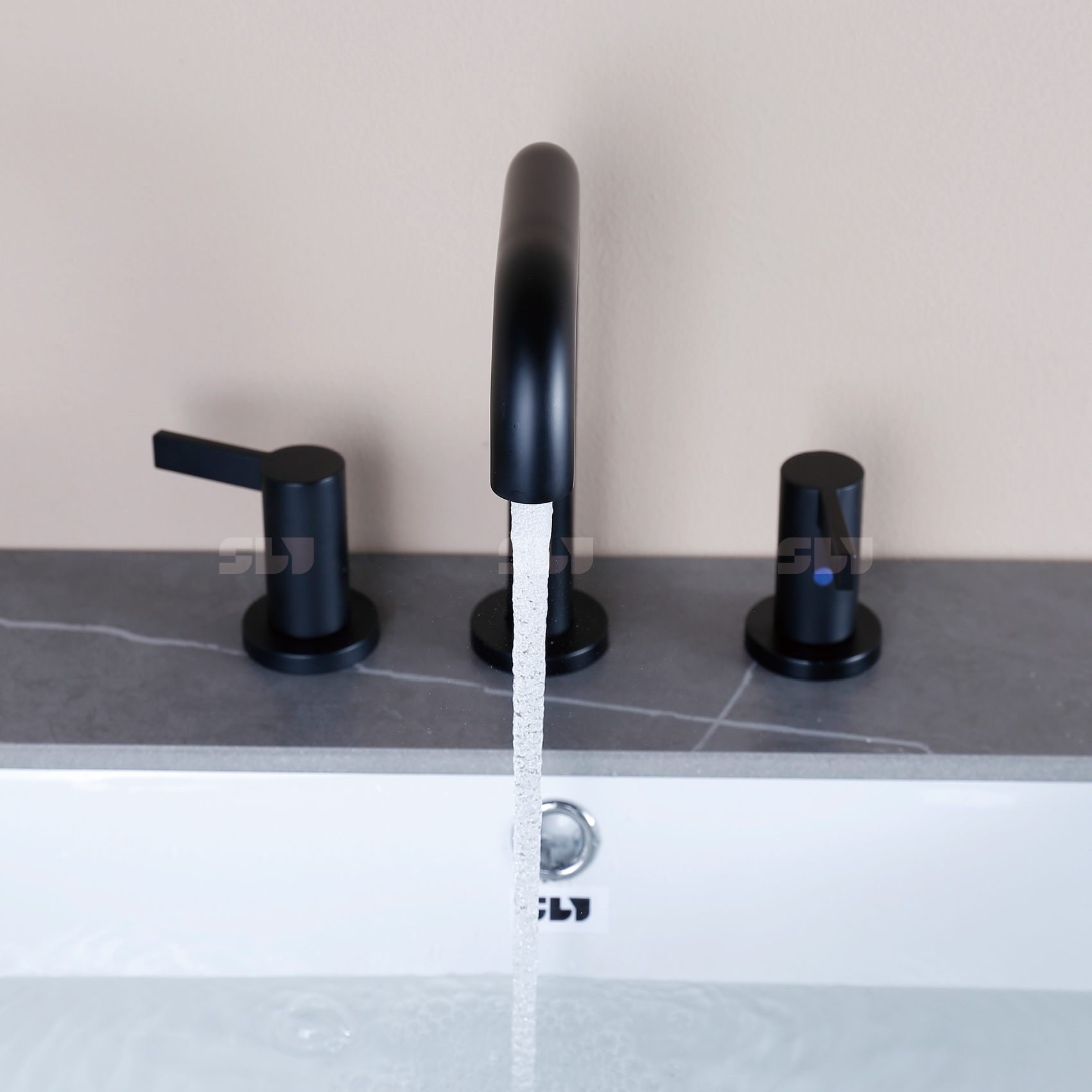 SLY Copper Cartridge Two Handle Widespread Basin Faucet for Bathroom ...