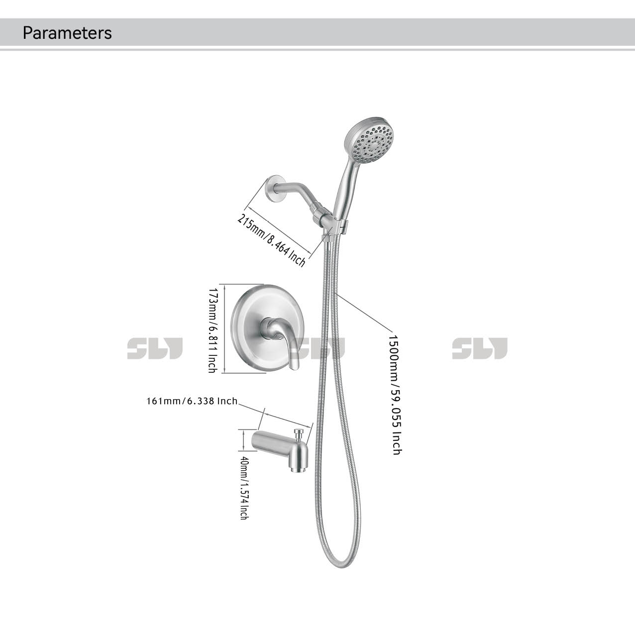 SLY Two Function Brushed Gold Shower Head Combo Brass Shower Combo Set Bathroom Shower - Buy ...