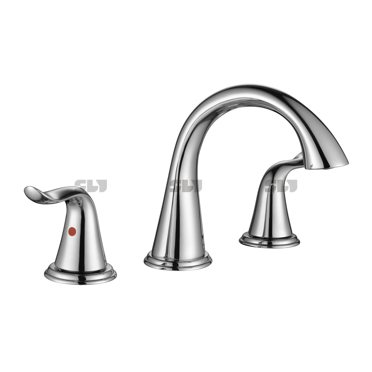 SLY Copper Deck Mounted Double Handle 3 Hole Basin Faucet for bathroom ...