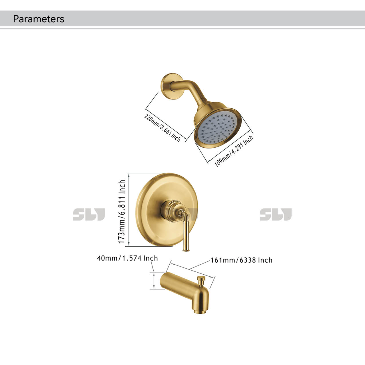 SLY Wall Mounted Combo Set Faucet Luxury Concealed Shower Mixer Two Function - Buy mixed shower ...